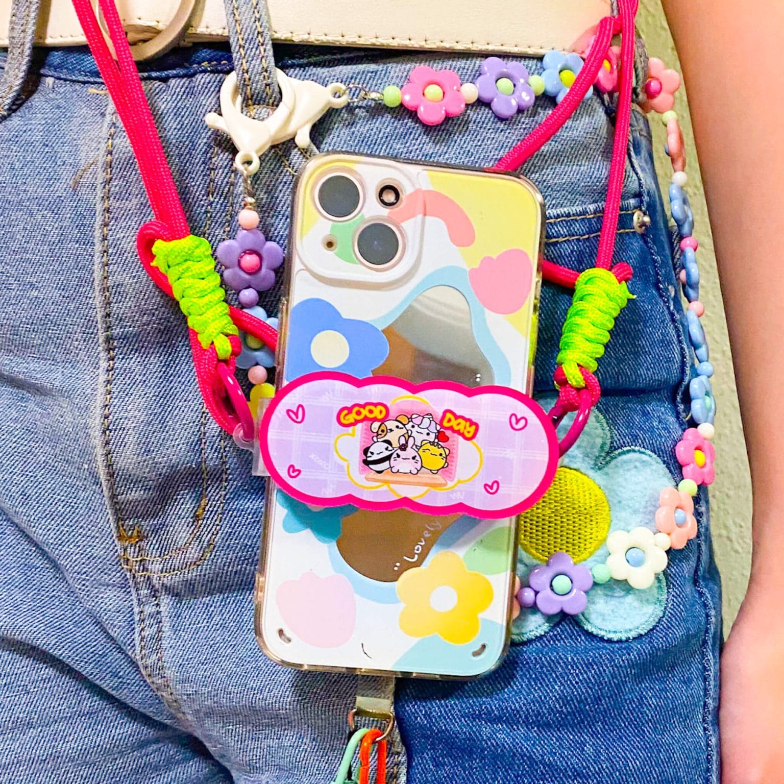 Mochi Buddies Good Day Lilac Phone Grip Sling - Mochi Buddies